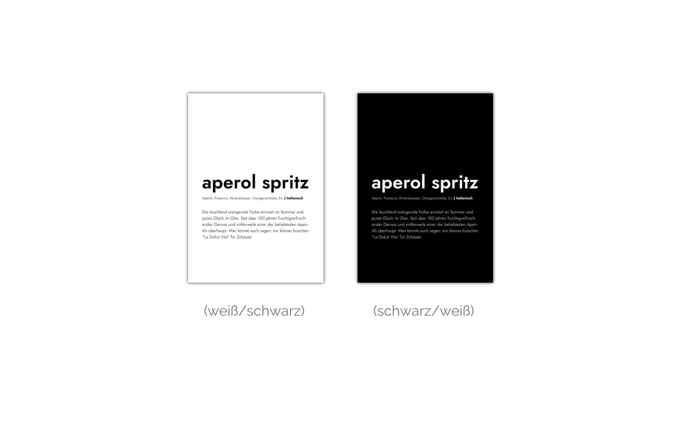 Poster Aperol Spritz Definition in vielen Farben und Größen erhältlich ...