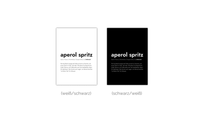 Poster Aperol Spritz Definition in vielen Farben und Größen erhältlich ...