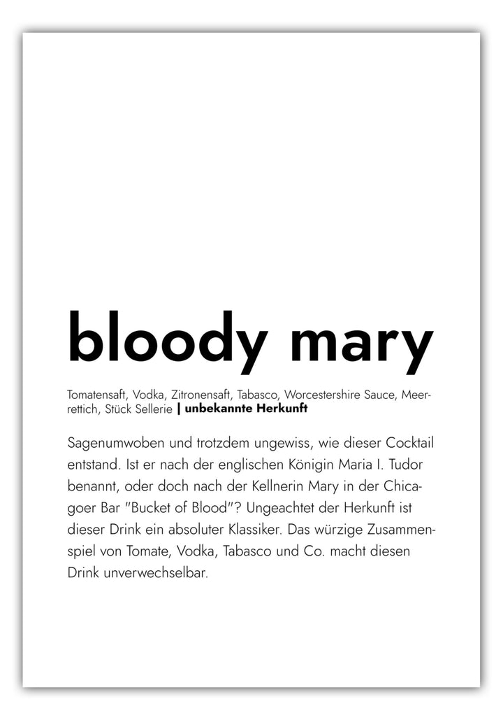 Bloody Mary | Poster, Leinwände & Geschenkideen | MOTIVISSO.COM