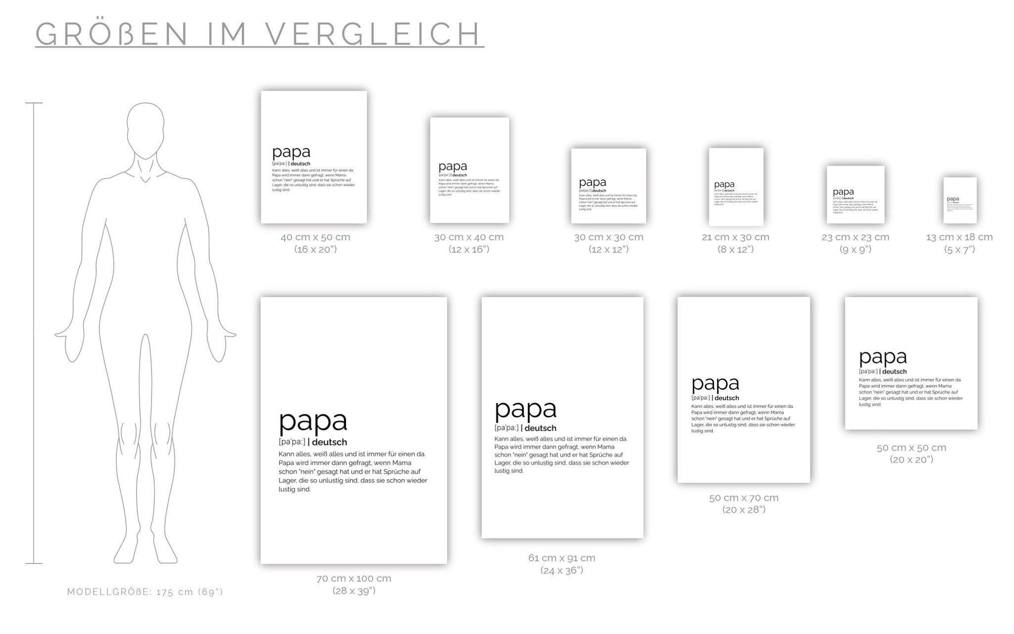 Poster Papa - Definition - viele Farben und Größen verfügbar – MOTIVISSO