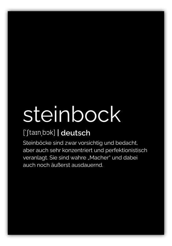 Poster Sternzeichen Steinbock - Definition – MOTIVISSO