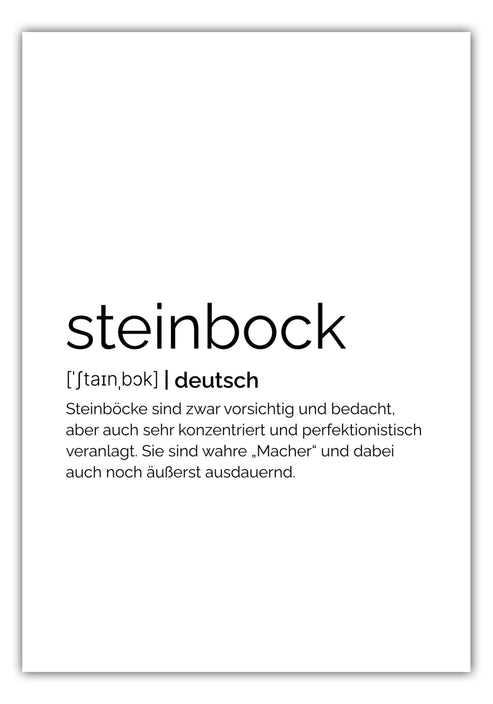 Poster Sternzeichen Steinbock - Definition – MOTIVISSO