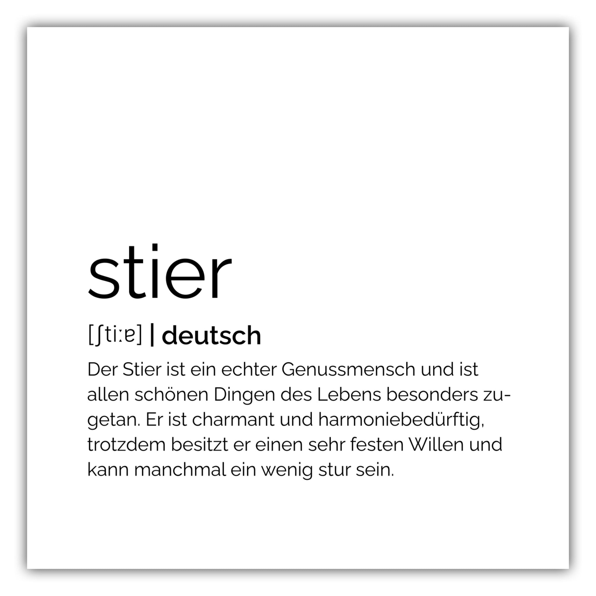 Poster Sternzeichen Stier - Definition – MOTIVISSO